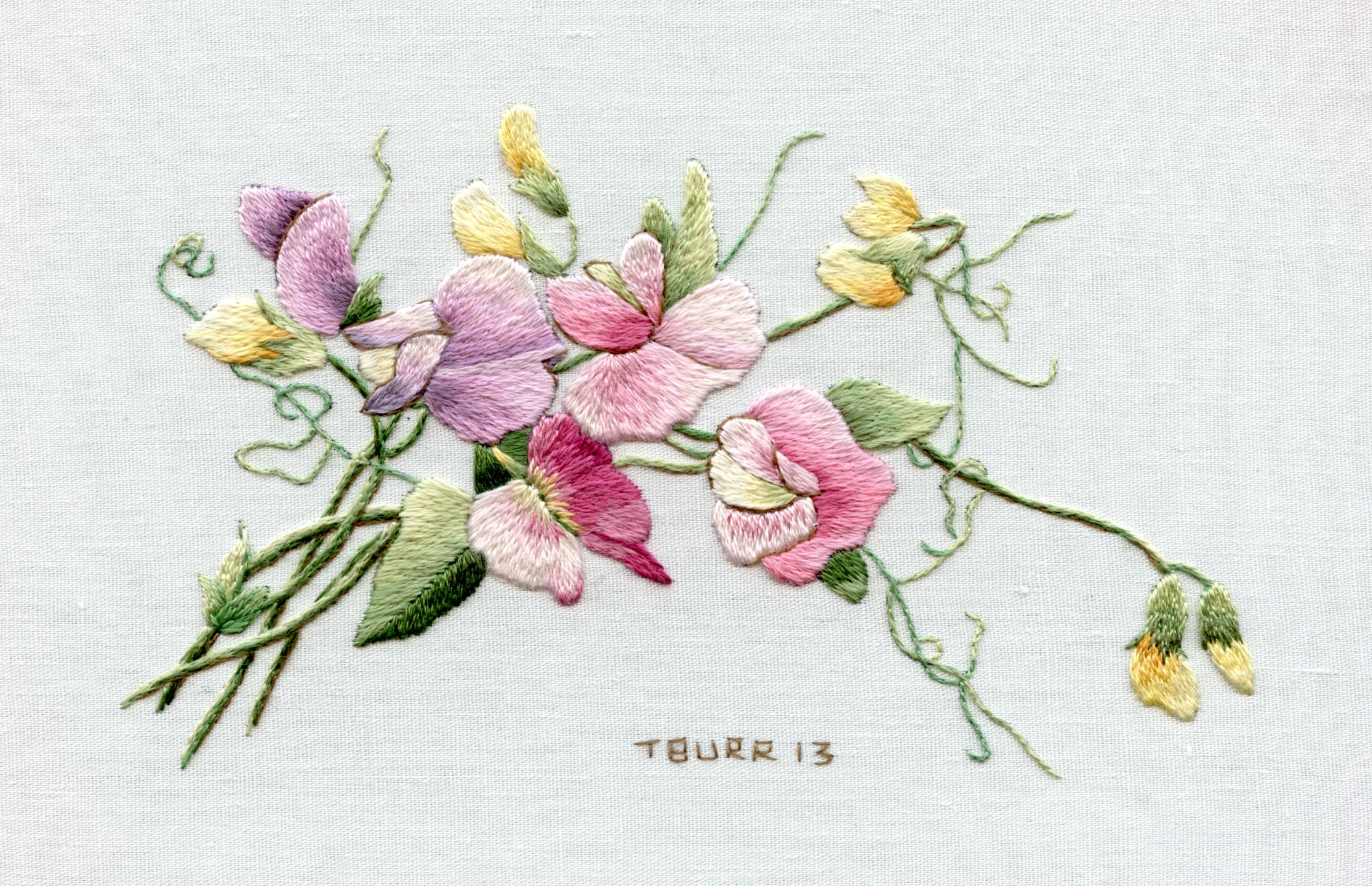 sweet peas – Trish Burr Embroidery